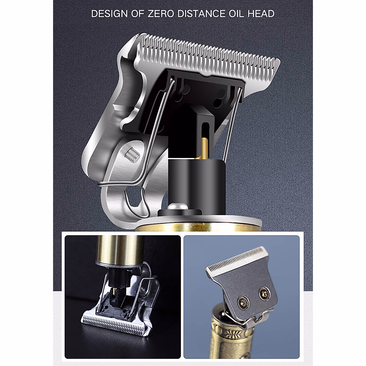 Professional Electric Pro Li Outliner Hair Clippers for Men, Cordless Rechargeable Zero Gapped Cutting T Blade Trimmer, Haircutting Baldhead Beard Shaver Barber with 4 Guide Combs 2 Battery