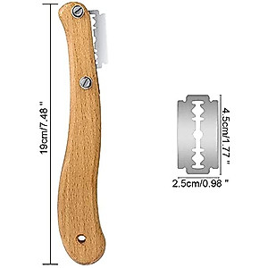 ETSAMOR Bread Bakers Lame Hand Crafted Wooden Handle Bread Slashing Tool for Bread Slicer Cake Cutter with Plastic Protective Cover 5 Sharp Blades
