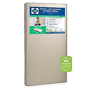 Sealy Crib Mattress & Toddler Bed Mattress| Orion 2-Stage Sustainable Antibacterial Baby Mattress, Lightweight, GREENGUARD Air Quality Certified - Made in USA, 52"x28"