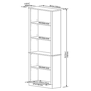 Realspace® Peakwood 71" H 5-Shelf Bookcase, Smoky Brown