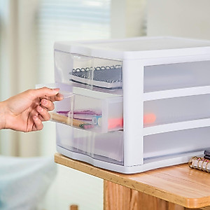 Sterilite 17918004 3 Drawer CLR Organizer, 6"x4"x3", (@ Pack1 (White))