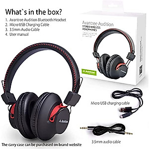 Avantree Audition - Bluetooth Over-Ear Headphones & Mic for PC with 40hr Battery Life, Wireless & Wired Modes, and Long-Lasting Durable Build