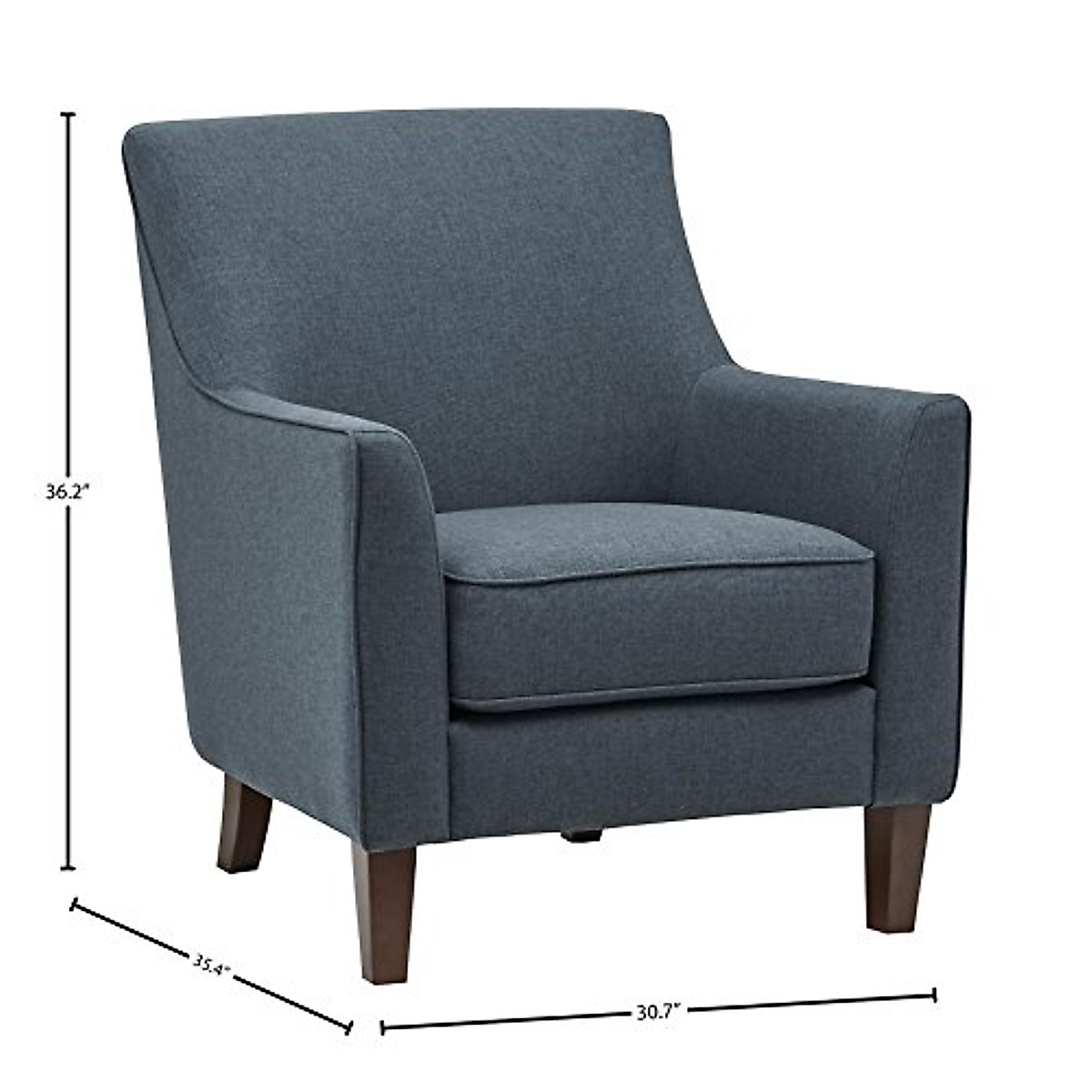 Amazon Brand – Stone & Beam Cheyanne Modern Living Room Accent Arm Chair, 30.7"W, Denim Blue