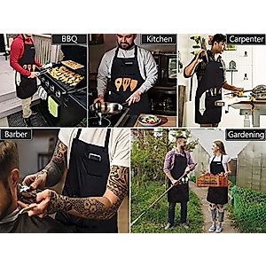 RUVANTI Professional Grade Durable Extra Large XXL Men/Women Aprons for Cooking BBQ Work Chef