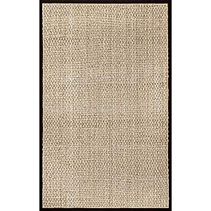 nuLOOM Hesse Checker Weave Seagrass Area Rug, 3' x 5', Black