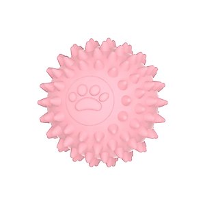 leasote Dog Chew Toys, Paw Print Ball Dog Chewing Ball Toy, Interactive Dog Teeth Molar Toy for Small Medium Large Puppy Dogs Pink M