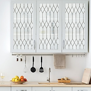 Windimiley Window Privacy Film Stained Glass Frosted Glass Window Clings Moroccan Lattice Decorative Shower Door Coverings UV Sun Blocking Heat Control Removable Bedroom Window Tint,35.4 X 118.2 in