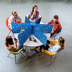 Jinei 4 Sets Student Privacy Dividers Round Table Privacy Boards for Classroom Testing Shields Multiple Station Desk Privacy Divider Testing Folders Boards for School Office Supplies