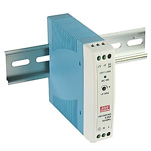 MEAN WELL AC to DC DIN-Rail Power Supply 12 Volt 1.67 Amp 20 Watt