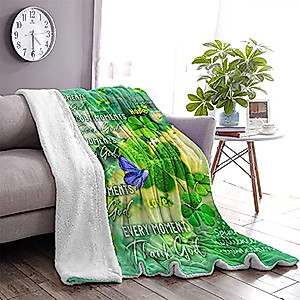 Onecmore Christian Gifts Religious Gifts for Women Serenity Prayers Throw Blanket,Inspirational Gifts Get Well Soon Healing Warm Hugs Sympathy Gifts St. Patrick's Day Decorations Shamrock Irish Gifts