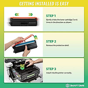 S SMARTOMNI TN436 Compatible Toner Cartridge Replacement for Brother TN436 TN436BK TN433 Compatible use with Brother MFC L8900CDW HL L8360CDW L8260CDW L8360CDWT MFC L8610CDW L9750CDW Printer, 4 Packs