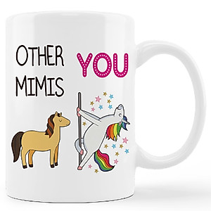 kunlisa Best Mimi Mug Cup,Other Mimis VS You Cute Unicorn Ceramic Mug-11oz Coffee Milk Tea Mug Cup,Grandmother Grandma Mimi Birthday Mother's Day Gifts From Grandson Granddaughter