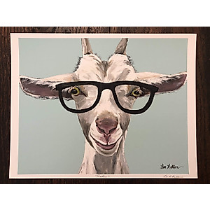 Goat Art Print - Goat Decor - Goat with Glasses Art - Gifts for Goat Lovers - Cute Goat Print - Goat Gifts - Goat Wall Art - Goat Art from Lee Keller, Hippie Hound Studios