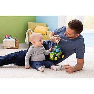 Lamaze John Deere Tractor Car Seat and Stroller Toy - Soft Baby Hanging Toys - Baby Crinkle Toys with High Contrast Colors - Baby Travel Toys Ages 0 Months and Up