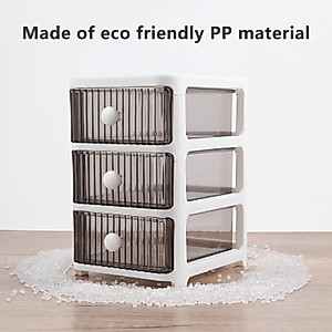 Cheayren 3 drawer plastic storage organizer with 3 Hard Plastic Drawers, Supplies for Your Dormitory, Office Supplies Organizer, Home Set, Every Storage Drawer Units Allow to Efficiently Organize