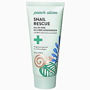 Peach Slices | Snail Rescue All-in-One Oil Free Face Moisturizer | 95% Snail Mucin | Lightweight, Long-Lasting Hydration | Silicone-Free | Face Cream | Skin Care | Clean & Cruelty-Free | 2.82 oz