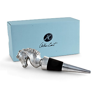 Arthur Court Designs Aluminum Horse Wine Bottle Stopper Topper 5 inch Tall