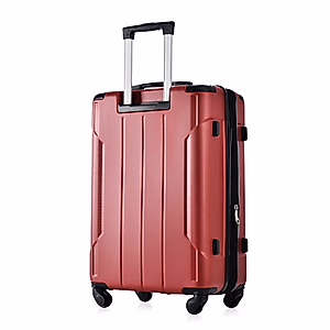 Merax 20 Inch Carry On Luggage with Wheels Aluminum Alloy Corner Hard Shell Suitcase TSA Luggage Suitcases for Travel Woman Men(Red)