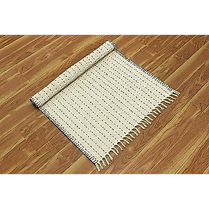 Casavani Boho Bathroom Rug Machine Washable Throw Rugs Bohemian Geometric Area Rug with Tassels Hand Woven Farmhouse Kitchen Sink Rug for Dining Room Bedroom 12x18 Feet