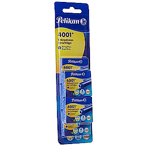 Pelikan 4001 TP/6 Ink Cartridges for Fountain Pens, Royal Blue, 0.8ml, 30 Pack (330845)