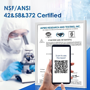 Waterdrop G3P800 Reverse Osmosis System with WD-G3-2CFCB Filter, 800 GPD Fast Flow, NSF/ANSI 42 & 58 & 372 Certified, 3:1 Pure to Drain