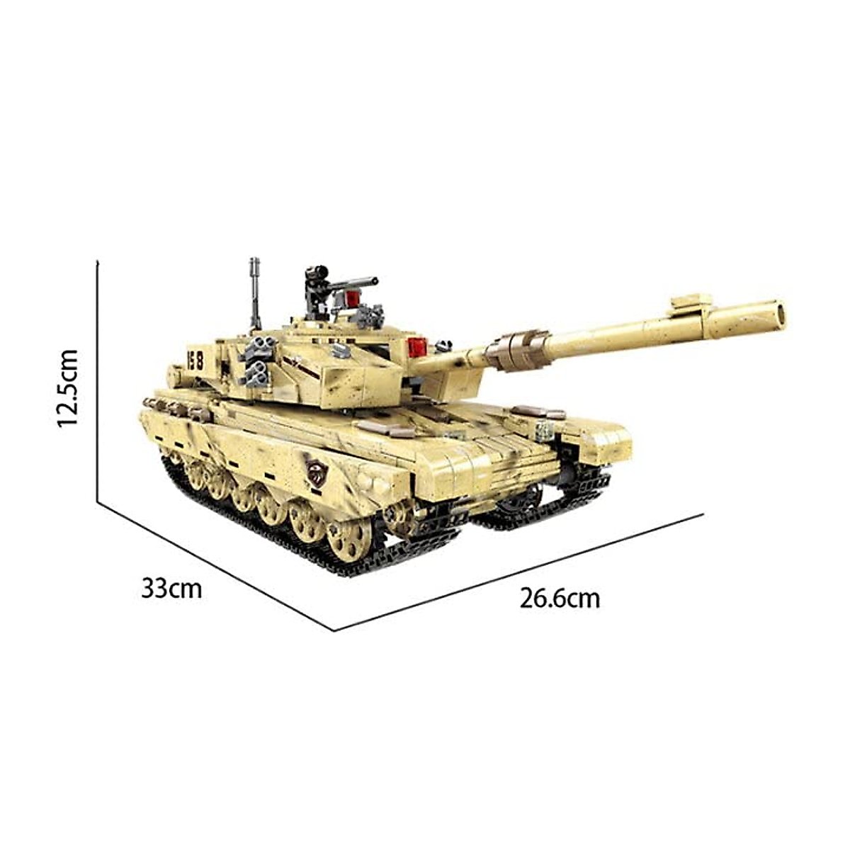 General Jim's Type 99 Main Battle Tank Building Block Alternative Bricks Set, 1,340 Pieces – Realistic Design with Rotating Turret, Moving Cannon, and Functional Suspension