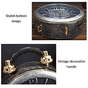 Real Working Clock Shoulderbags Ladies Vintage Clutch Bag Steampunk Style Handbag (Gray)