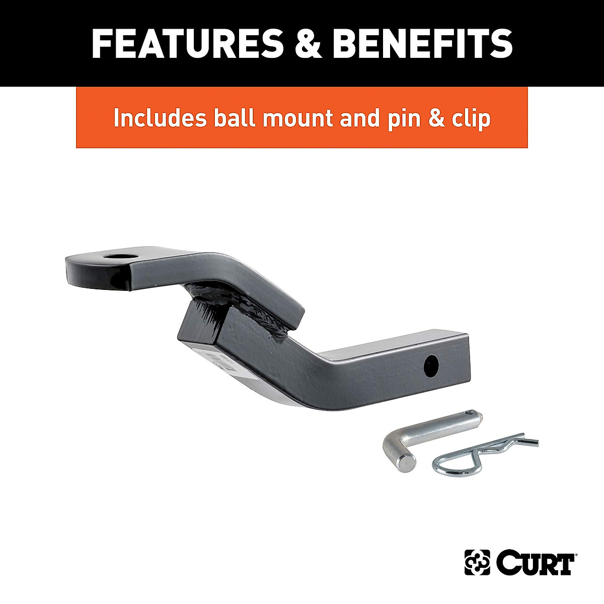 CURT 111743 Class 1 Trailer Hitch with Ball Mount, 1-1/4-In Receiver, Fits Select BMW Vehicles