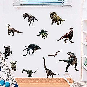Dinosaur Wall Stickers, Peel & Stick Removable Wall Art Sticker Decals for Kids Bedroom Nursery Playroom Living Room,Multicolor