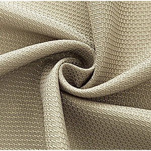 Biscaynebay Textured Fabric Tablecloths Round 60" for Tables' Diameters from 20" to 40", Natural Water Resistant Tablecloths for Dining, Kitchen, Wedding, Parties etc. Machine Washable