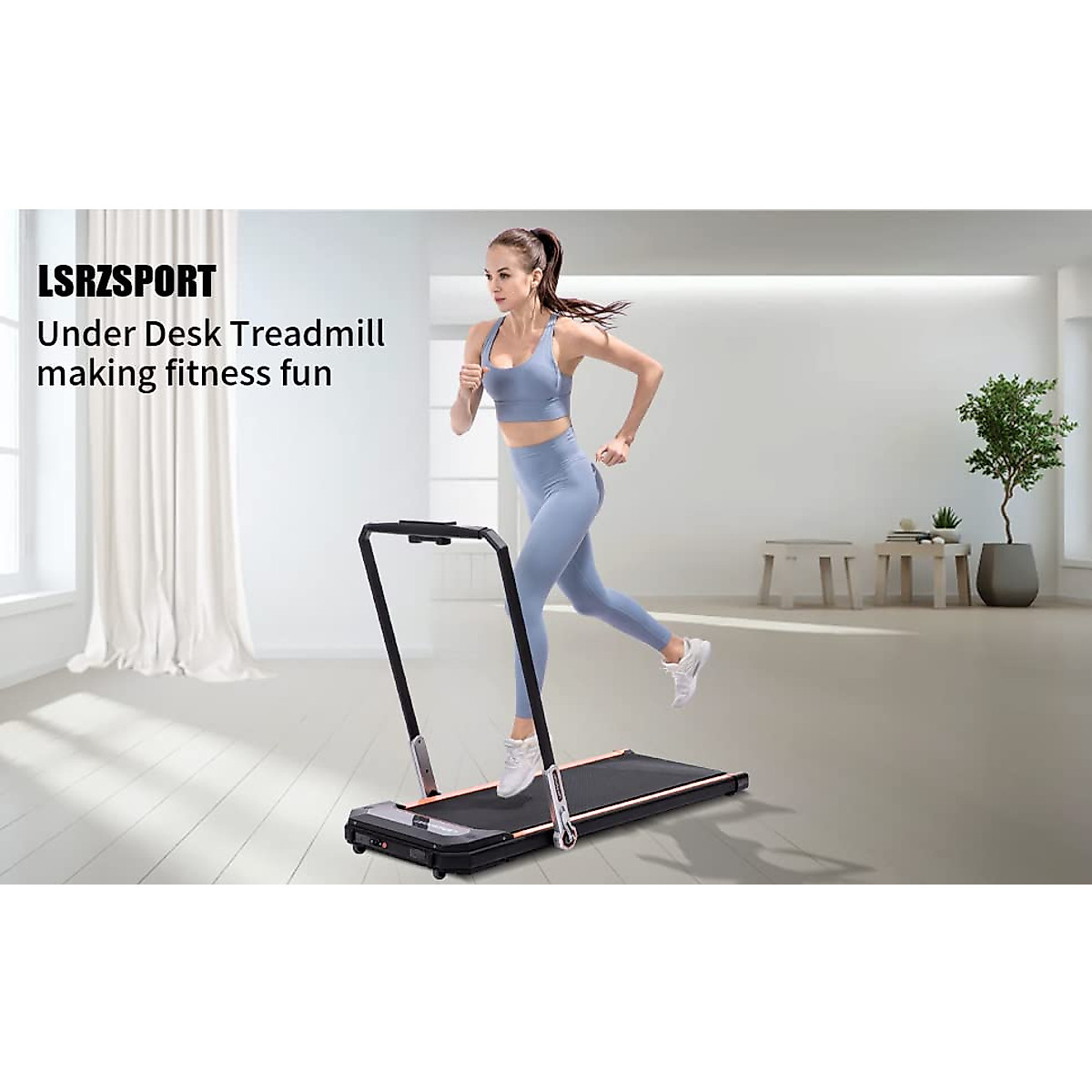 LSRZSPORT Under Desk Treadmill Prodable Treadmill for Home and Office with Speaker, Remote Control and LED Display