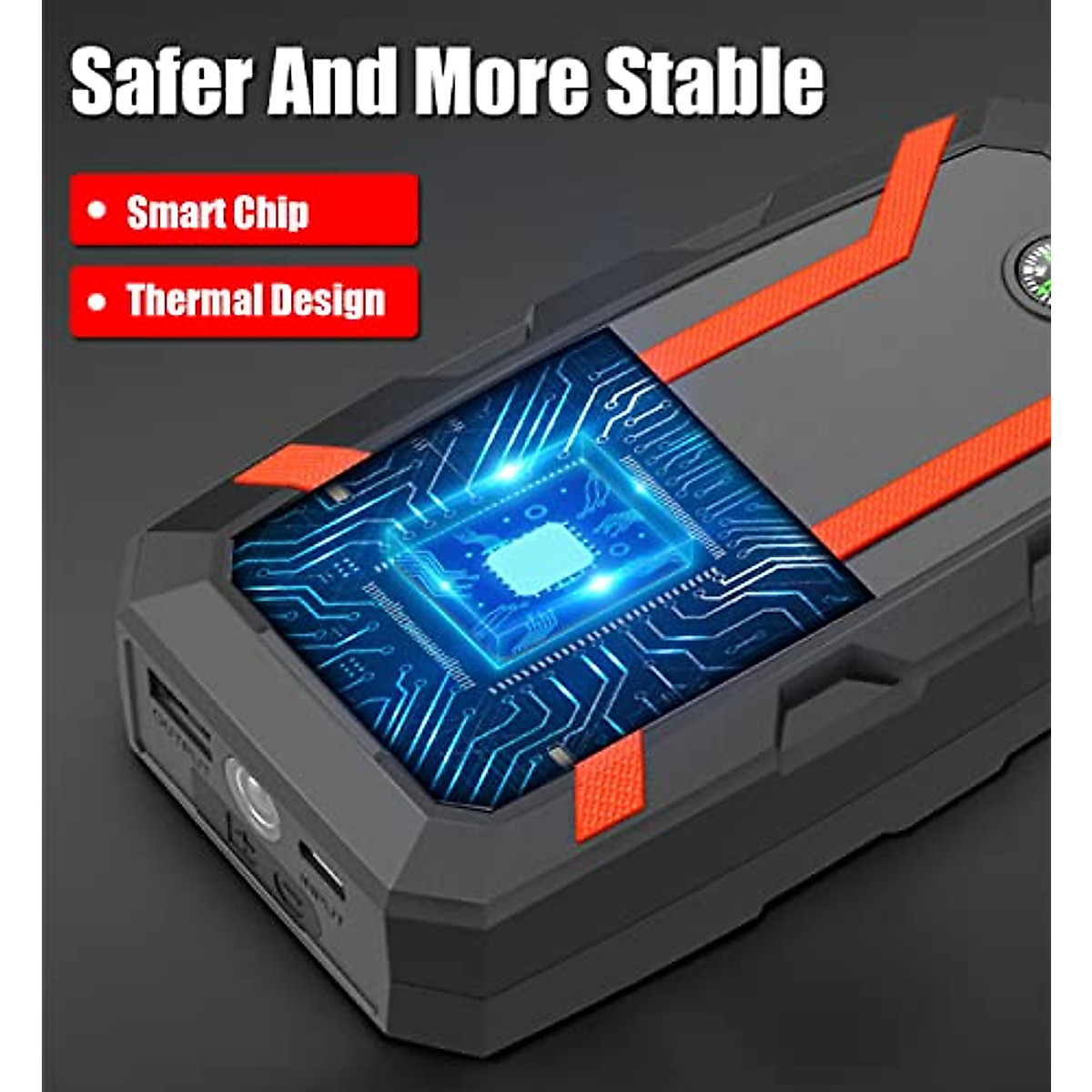 Gehopow Jump Starter Portable for 8.0L Gas/5.0L Diesel, 12V/1500A Auto Jump Box Car Battery Charger Pack, USB Quick Charge Type-C & LED Light & Compass