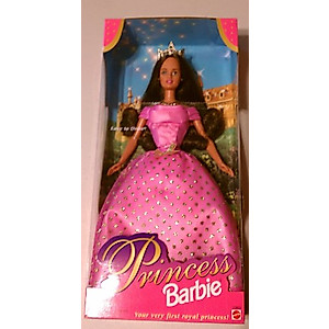 Barbie 1998 Royal Princess Pink Dress Brunette