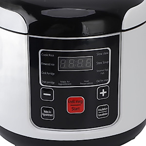 Mini Rice Cooker, 2L Portable Stick Proof Multifunctional Travel Rice Cooker with Inner Pot Steam Basket, 24H Reservation, Cooking Heating and Keeping Warm for Cars,