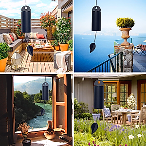 Deep Tone Serenity Bell Wind Chimes - Metal Cylinder Wind Bell for Outdoor Antique Copper Windchimes for Patio Yard Porch Garden Decor 28 inch Large