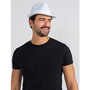 Dress Up America Fedora Hat - Black Fedora for Men and Women - Trilby Costume Hat for Adults - Available in Black and White
