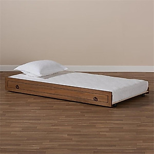 Baxton Studio Alya Classic Traditional Farmhouse Walnut Brown Finished Wood Twin Size Trundle