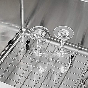 Zeesink Sink Grid and Sink Grate Size 28 3/4" X 15 3/4",Kitchen Sink Protector,Sink Bottom Grid Rear Hole,Sink Grid for Single Bowl Kitchen Sink