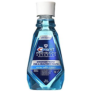 Crest Pro-Health Advanced Mouthwash with Extra Deep Clean, Fresh Mint,16.9 Fluid Ounce (2-Pack)