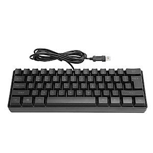 Garsentx RGB Backlit Gaming Keyboard, USB Wired Keyboard with 61 Keys, Easy Connect to Laptop and Desktop, for Home and Office Use, Plug and Play, Wear‑Resistant and Durable, Black