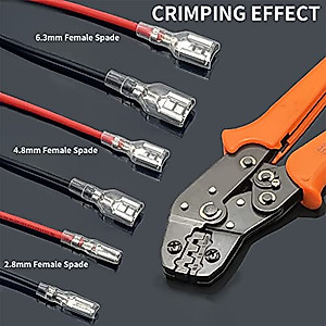 BELLA BAYS 270 Pcs Quick Splice Male and Female Wire Spade Connectors Crimp Terminal Block with Insulating Sleeve Assortment Kit for Electrical Wiring Car Audio Speaker-2.8/4.8/6.3mm