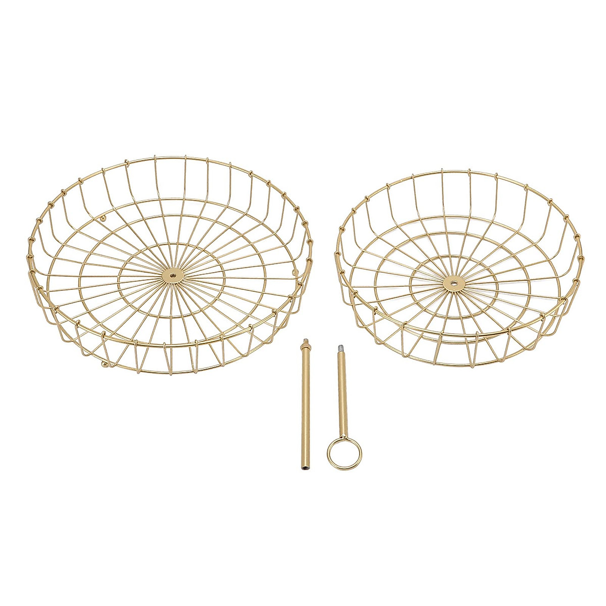 Naroote Fruit Basket Gold Color Nonslip Fruit Basket for Desktop Computer