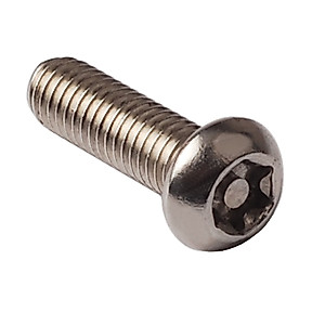 M6 x 12mm Pin in Head Torx Screws,304 Stainless Steel Pin Torx Button Head Security Screws,Right Hand Threads,Metric,50-Pieces