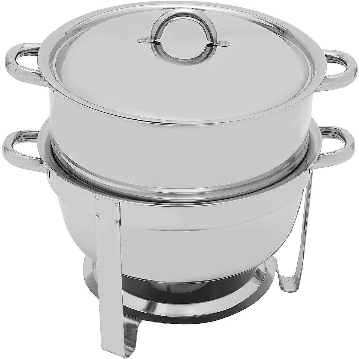 14.2 Qt 13.5L 2 Tier Chafing Dish Buffet Set with Stainless Steel Lid, Round Chafers and Buffet Warmers Sets with Food and Water Trays for Catering, Parties, Hotels and Weddings, Gold, 1 Pack