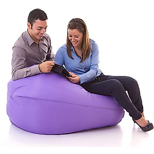 Bean Bag for Adults and kids Sofa Chair Storage, Lazy Bean Bag Chair Cover, Waterproof zippered Bean Bag Canvas Chair Cover Lounger Sack 29.53inch, without Filling (Purple)