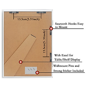 Kids Artwork Frames and Storage Box, 8.5x11 Set of 2, Picture for Children Art Projects, Drawing and Schoolwork, Front-Opening Kids Artwork Storage Box (White)