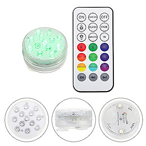 HANABASS 1 Set Suction Vase with Cup Remote Base Lamp White Fish Garden Pool Driving Underwater Ornament Tank Remoter Submersible Aquarium Light Pond Bathtub Lights Fountain for