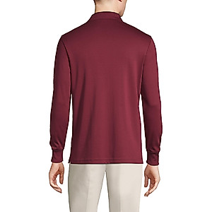 Lands' End Mens Long Sleeve Supima Polo Rich Burgundy Regular Large