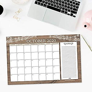 Rustic 2020-2021 Large Monthly Desk or Wall Calendar Planner, Big Giant Planning Blotter Pad, 18 Month Academic Desktop, Hanging 2-Year Date Notepad Teacher, Mom Family Home or Business Office 11x17"