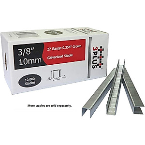 3PLUS H7116LSP-KT 22 Gauge 3/8-Inch Crown Pneumatic Upholstery Stapler with Long Nose, Air Stapler Kit, with 6000 Staples, 1/4-Inch to 5/8-Inch